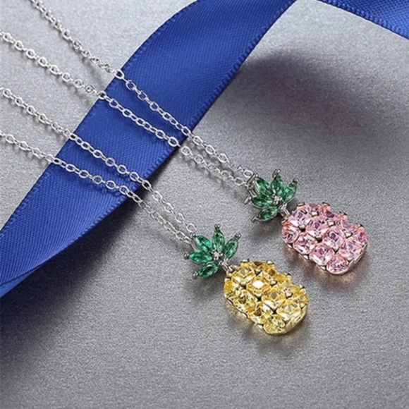 Kathrono | Jewelry | Lovely Blinged Out Pineapple Fruit Necklace In ...